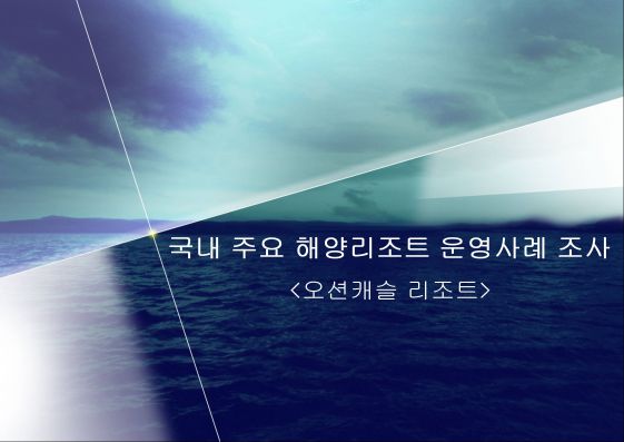 국내 주요 해양리조트 운영사례 조사,오션캐슬리조트,해양리조트,M캐슬,오션캐슬