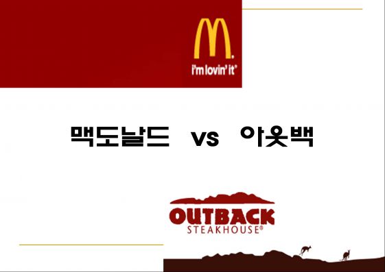 맥도날드 vs 아웃백 - 맥도날드 마케팅전략, 서비스전략, 아웃백 서비스전략, 마케팅전략, 서비스품질 및 특성분석.PPT자료