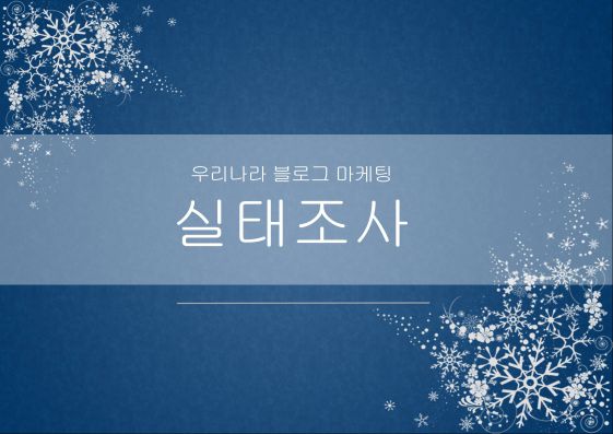 우리나라 블로그 마케팅 실태조사 - 블로그마케팅,파워블로거,블로그시장.PPT자료