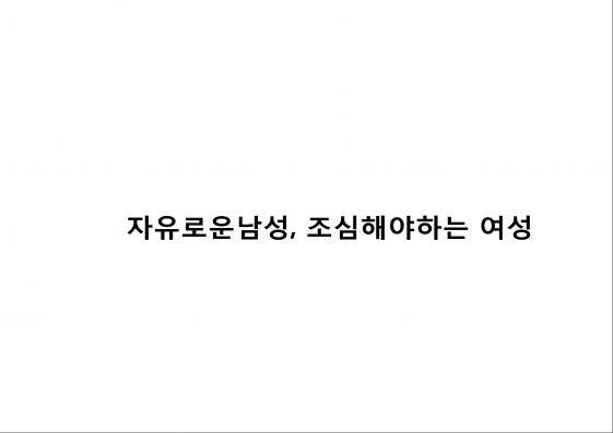 자유로운남성, 조심해야하는 여성 (페미니스트.올바른성문화.할례,여성의보호,공유되는성).PPT자료