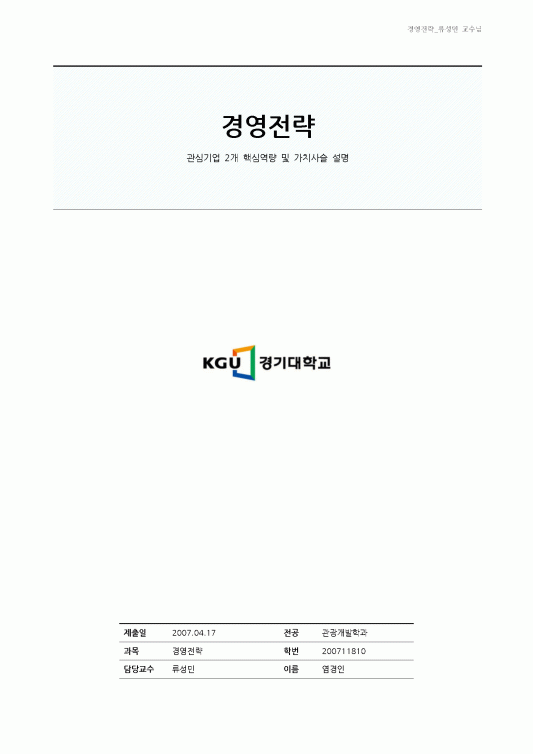 경영전략(남양유업, 블랙스미스 핵심역량 및 가치사슬)