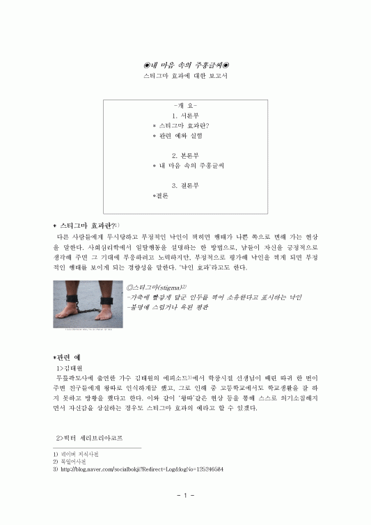 [심리상담] 스티그마 효과에 대한 보고서