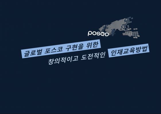 POSCO 글로벌 포스코 구현을 위한 창의적이고 도전적인 인재교육방법.ppt