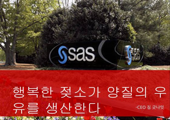 SAS 인재 정책 (행복한 젖소가 양질의 우유를 생산한다 -CEO 짐 굿나잇).ppt