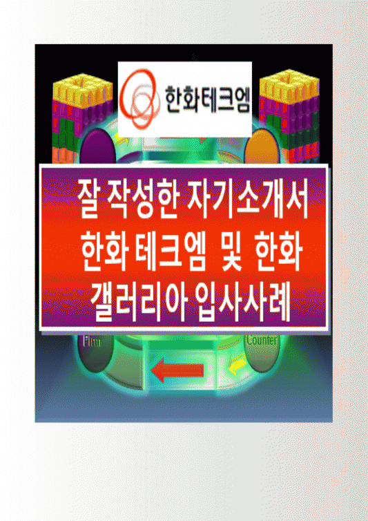 잘 작성한 소개서  한화테크엠 및 한화갤러리아입사사례