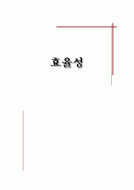 효율성 레포트 자료
