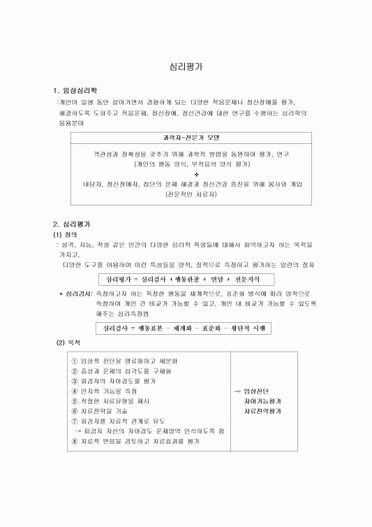 심리평가 레포트 자료