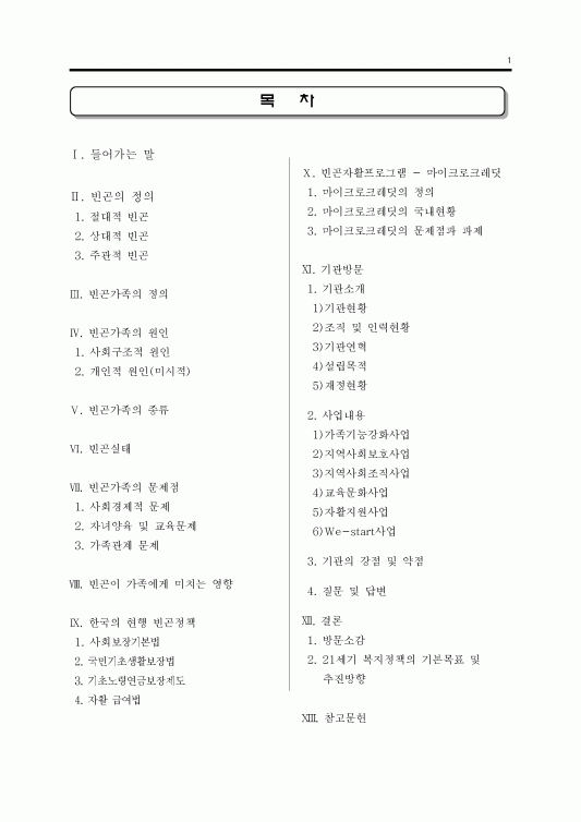 빈곤 레포트 자료