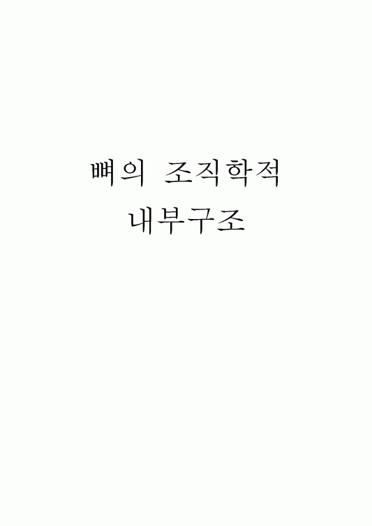 뼈의 조직학적 내부구조
