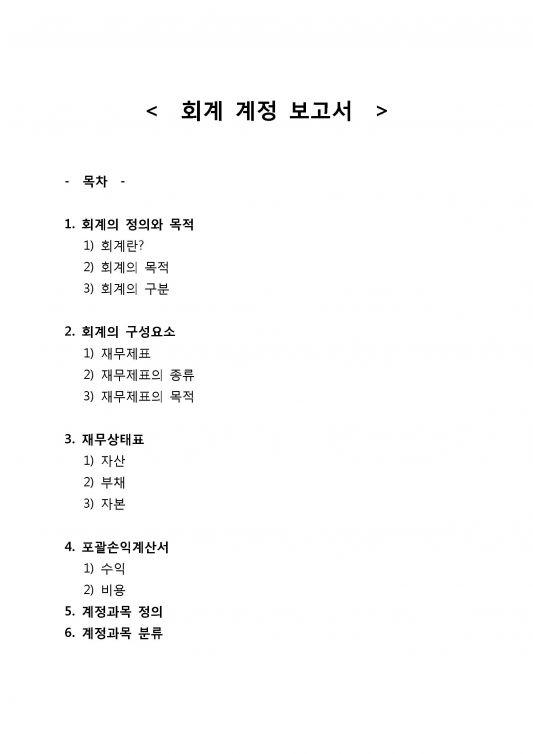 회계계정 보고서