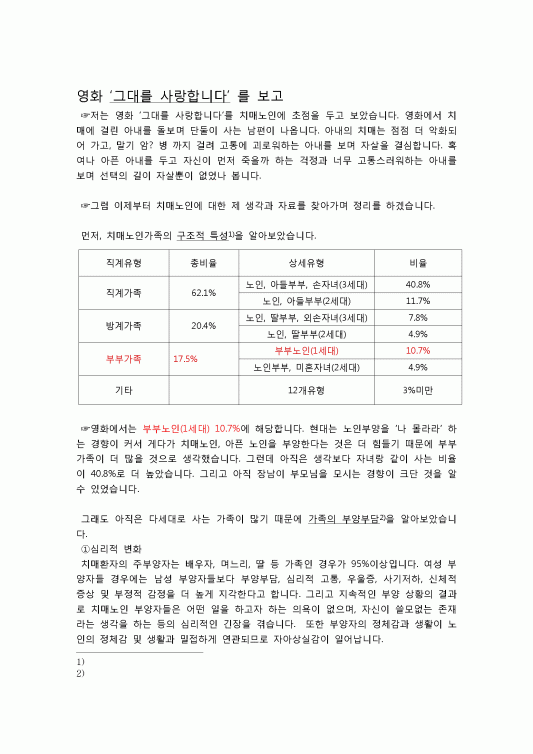 영화 ‘그대를 사랑합니다’ 를 보고