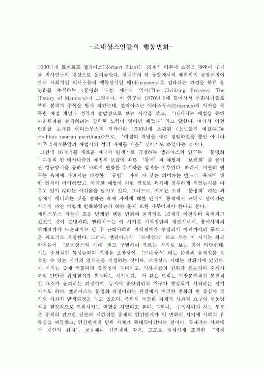 르네상스인들의 행동변화