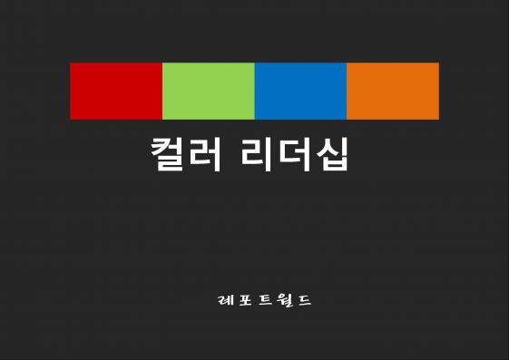 컬러 리더십 레포트 자료