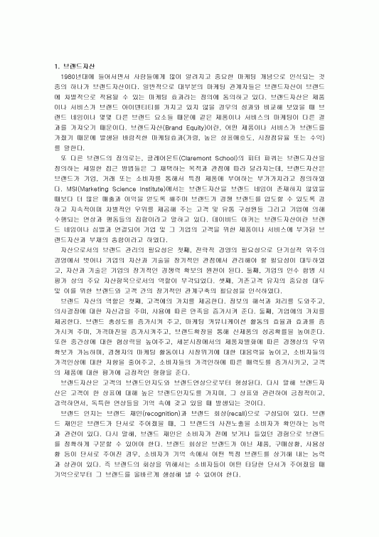 브랜드자산 레포트 자료