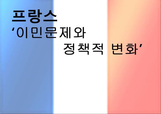 프랑스 ‘이민문제와 정책적 변화’ (프랑스 이민 현황 및 추세).PPT자료