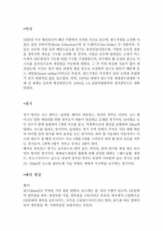 원드서핑 레포트 자료