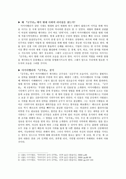 마키아벨리 군주론에서 본 리더십