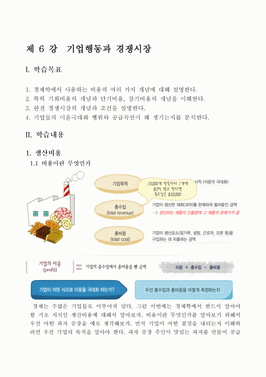 제6강 기업행동과 경쟁시장