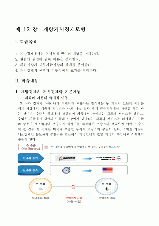 제12강 개방거시경제모형