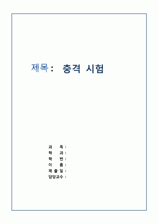 충격 실험보고서