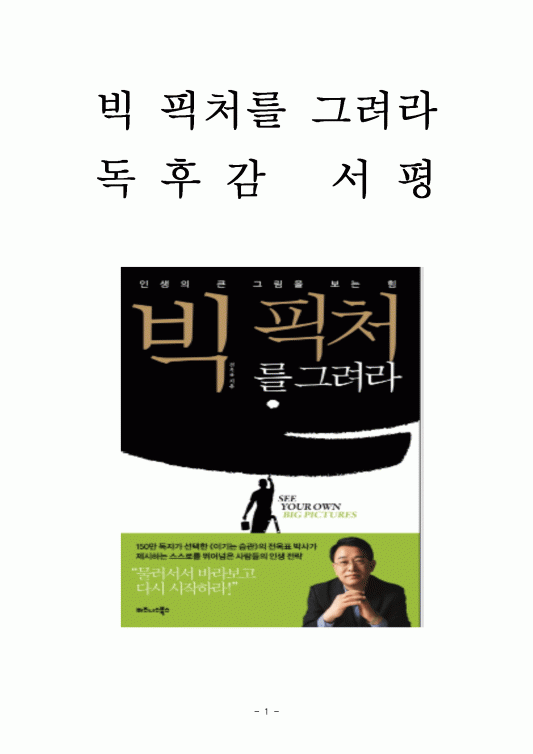 빅 픽처를 그려라 [독후감 감상문 서평 요약] 전옥표! - 서평, 느낀점,