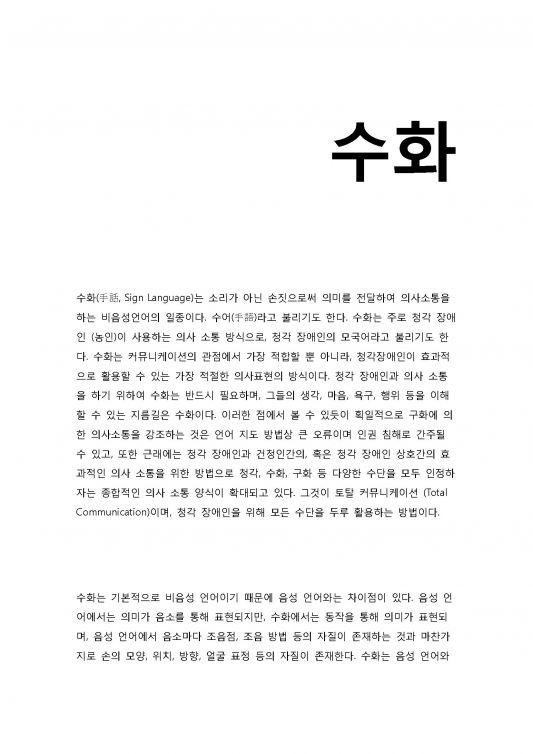 수화의 역사와 특징