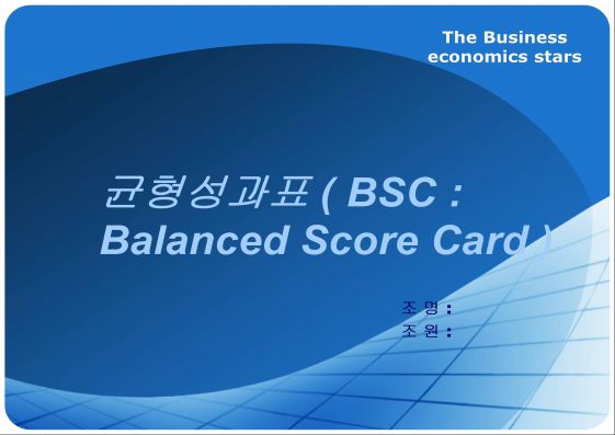 BSC발표 레포트 자료