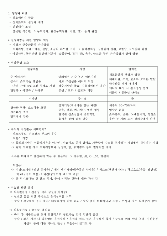 웰빙과 건강관리 기말정리