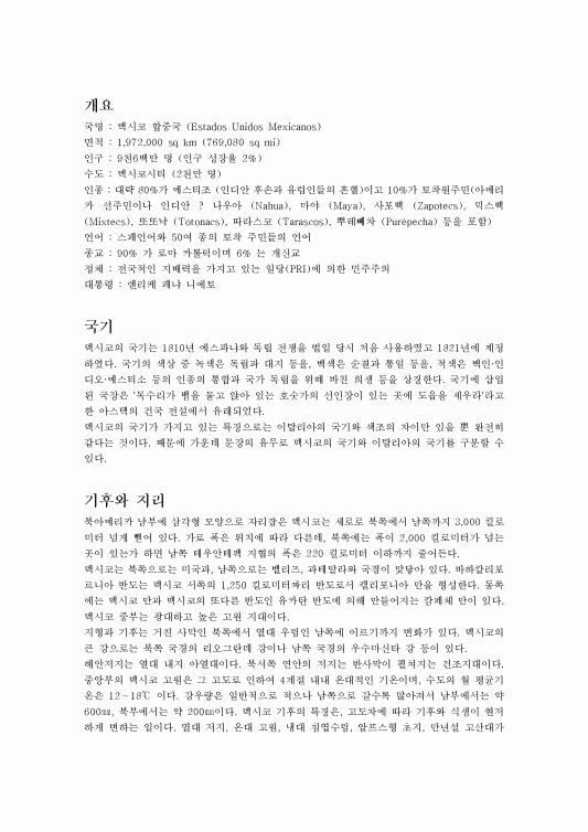 멕시코 레포트 자료