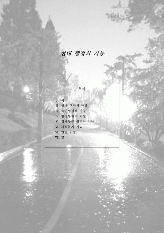 현대 행정의 기능