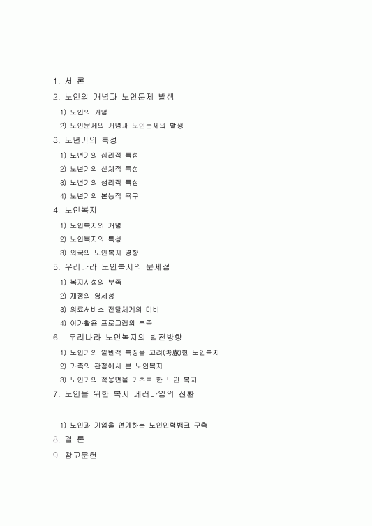 [노인복지] 노인의 특성과 복지 정책