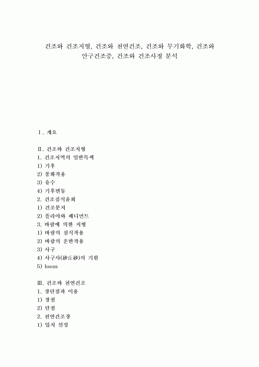 [건조][건조와 건조지형][건조와 천연건조][건조와 무기화학][건조와 안구건조증][건조와 건조사정][건조지형][천연건조]건조와 건조지형, 건조와 천연건조, 건조와 무기화학, 건조와 안구건조증, 건조와 건조사정