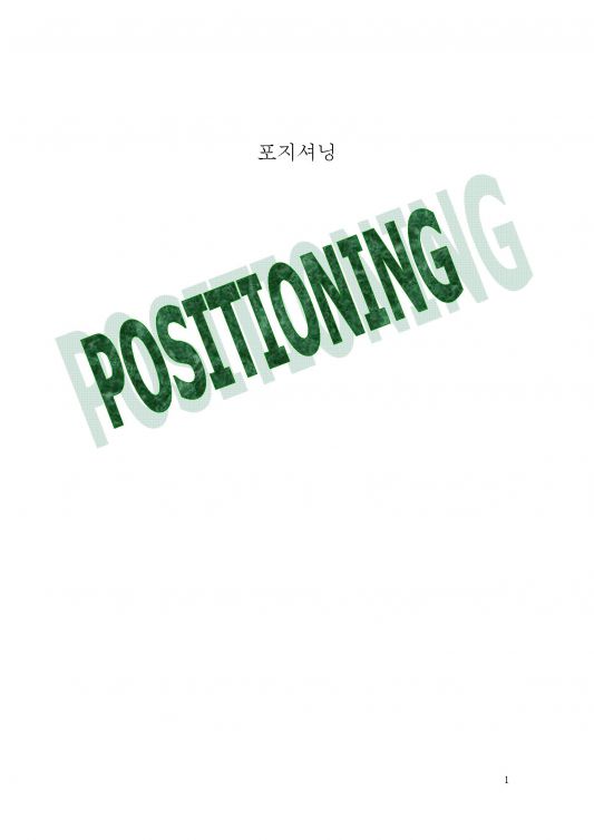 포지셔닝 레포트 자료