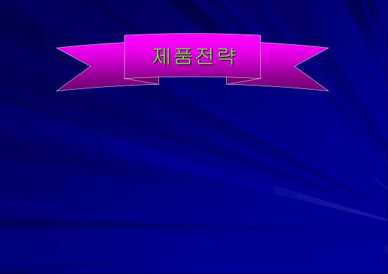 제품전략 PPT 레포트 자료