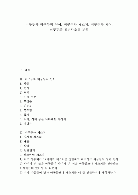[비구두, 비구두적 언어, 제스처, 체어, 성의사소통, 전달활동, 판토마임 제스처]비구두와 비구두적 언어, 비구두와 제스처, 비구두와 체어, 비구두와 성의사소통 분석(비구두, 비구두적 언어, 제스처, 체어)