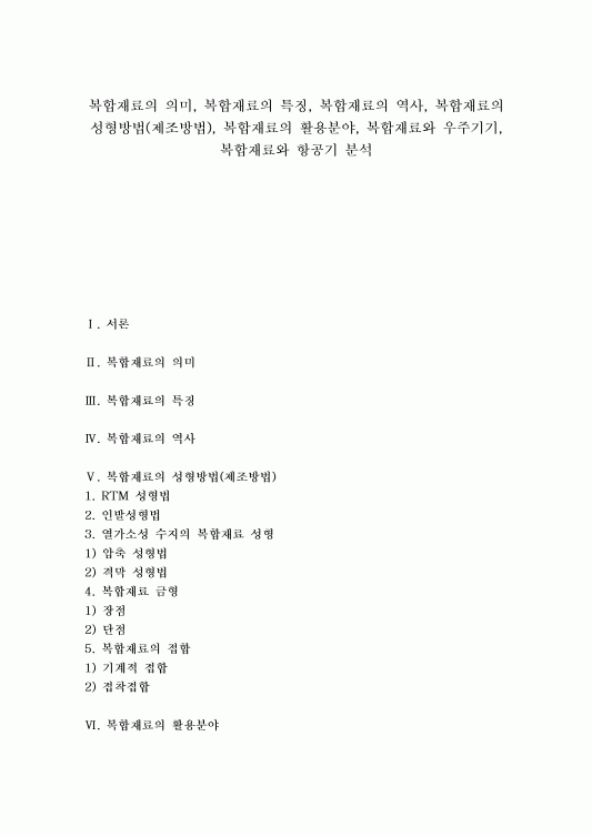 [복합재료, 복합재료 의미, 복합재료 특징, 우주기기]복합재료의 의미, 복합재료의 특징, 복합재료의 역사, 복합재료의 성형방법(제조방법), 복합재료의 활용분야, 복합재료와 우주기기, 복합재료와 항공기 분석