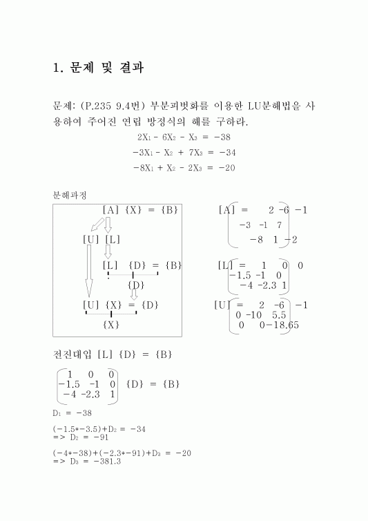 [수치해석]가우스-지델법(Gauss-seidel법) 자바소스를 이용한 문제해 구하기