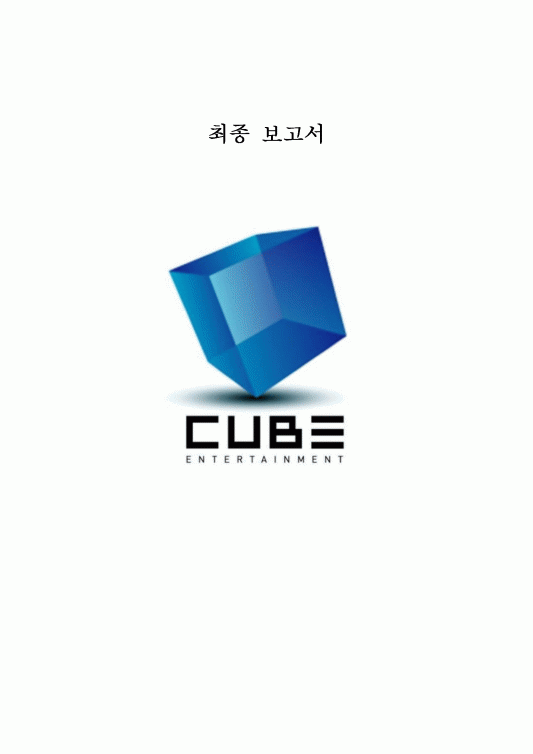 큐브 엔터테인먼트 (Cube Entertainment) 최종 보고서