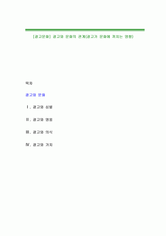 [광고문화] 광고와 문화의 관계(광고가 문화에 끼치는 영향)