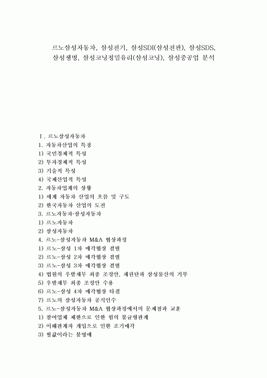 [삼성][르노삼성자동차][삼성전기][삼성SDI][삼성SDS][삼성생명][삼성코닝정밀유리][삼성중공업]르노삼성자동차, 삼성전기, 삼성SDI(삼성전관), 삼성SDS, 삼성생명, 삼성코닝정밀유리(삼성코닝), 삼성중공업