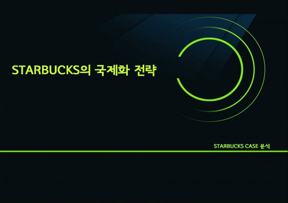 STARBUCKS의 국제화 전략