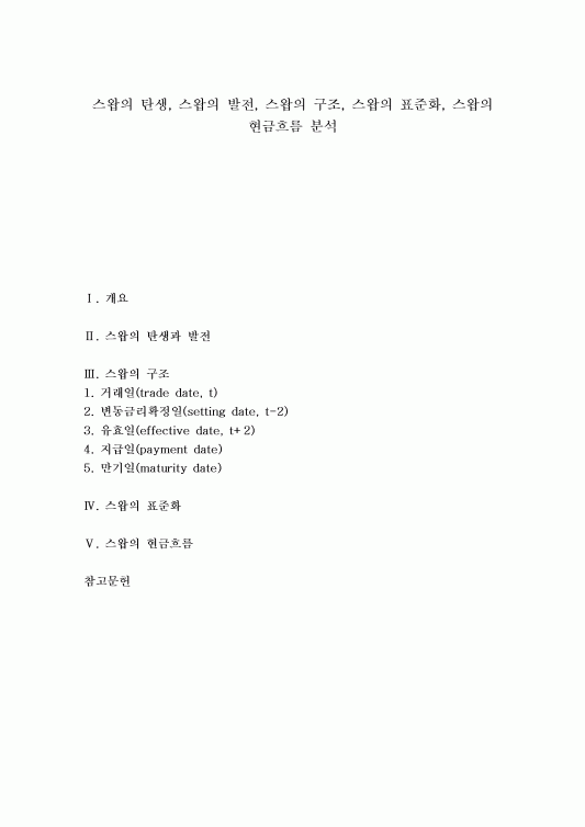 [스왑][스왑 탄생][스왑 발전][스왑 구조][스왑 표준화][스왑 현금흐름][표준화][현금흐름][현금]스왑의 탄생, 스왑의 발전, 스왑의 구조, 스왑의 표준화, 스왑의 현금흐름 분석(스왑, 스왑 탄생, 스왑 발전)