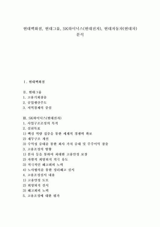 [현대][현대백화점][현대그룹][SK하이닉스][현대전자][현대자동차][현대차]현대백화점, 현대그룹, SK하이닉스(현대전자), 현대자동차(현대차)(현대, 현대백화점, 현대그룹, SK하이닉스, 현대전자, 현대자동차)