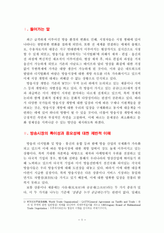 방송 시장 개방 정책