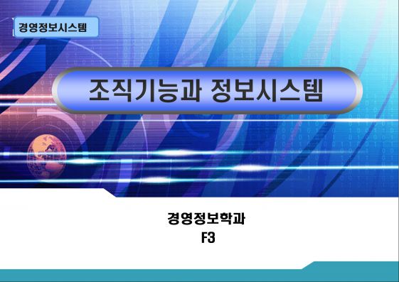 조직기능과 정보시스템
