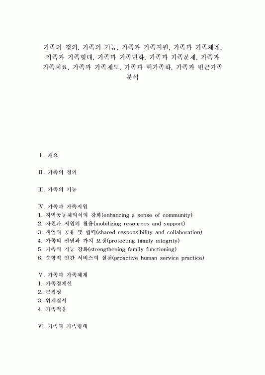 [가족][핵가족화]가족의 정의, 가족의 기능, 가족과 가족지원, 가족과 가족체계, 가족과 가족형태, 가족과 가족변화, 가족과 가족문제, 가족과 가족치료, 가족과 가족제도, 가족과 핵가족화, 가족과 빈곤가족 분석