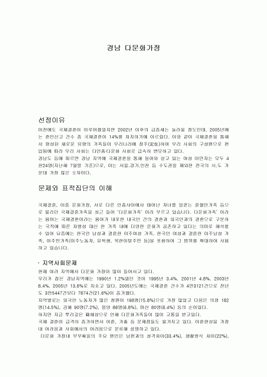 경남 다문화가정