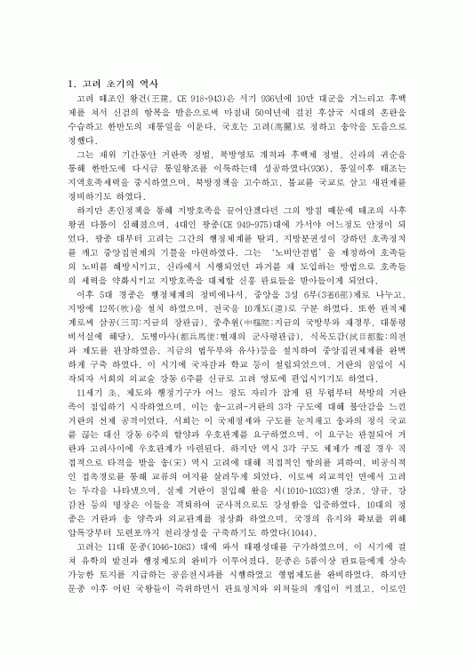 고려의 중앙 정치 제도