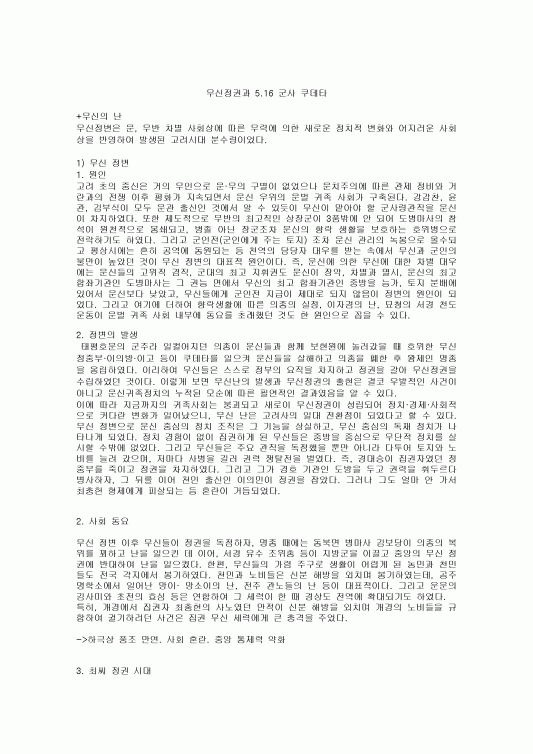 무신정권과 5.16 군사 쿠데타