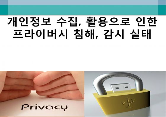 개인정보 수집, 활용으로 인한 프라이버시 침해, 감시 실태.ppt